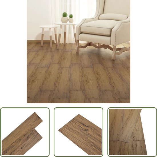 The Living Store PVC Vloerplankenset - Walnootbruin - 91.5 x 15.2 cm ...