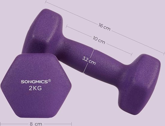 Neopreen coating halters - set van 2 zeshoekige halters voor ...