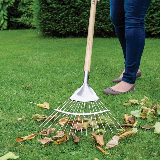 Bladbezem met lange steel van roestvrij staal voor gazon en rabatten ...