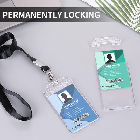 Doorzichtige Harde Plastic Badgehouder Set van 2 - Robuuste ...