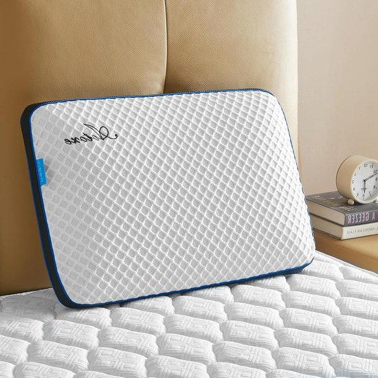 Visco Kussen van traagschuim - plat kussen voor nekpijn - orthopedisch hoofdkussen -... | bol