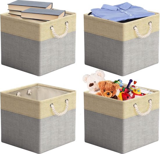 Opbergmand Stoffen Opbergdozen 30 x 30 x 30 cm Opvouwbaar Opbergmand ...