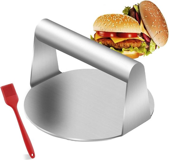 Roestvrij Staal Ronde Burgerpers met Braadborstels en Anti-Aanbaklaag ...