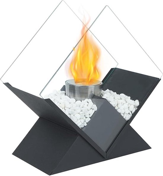37 cm Hoog Bio Ethanol Open Haard - Diamanten Tafelblad Vuurkom voor ...