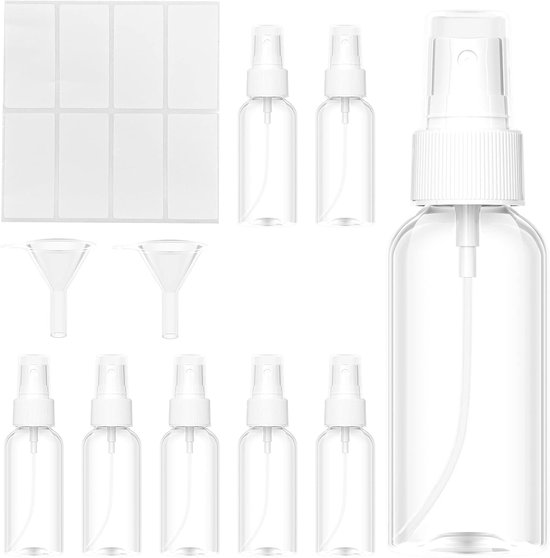 Lege Spuitflessen Set van 8 - 50 ml - Inclusief Etiketten en Trechters ...