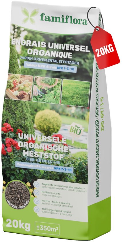 Famiflora Universele meststof 20 kg (BIO) - Voor siertuin & moestuin ...