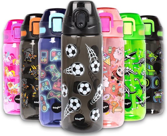 Waterfles voor Kinderen - BPA-vrije Drinkfles met Rietje - 600 ml ...