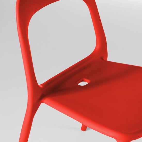 Oviala - Set van 4 rode plastic stoelen | bol