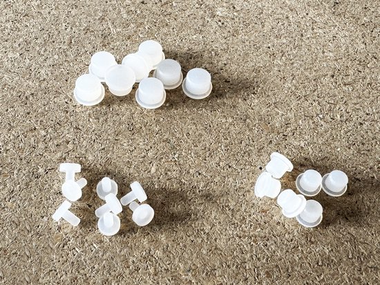 Set van 100 flexibele pluggen (6,8 mm, binnen, rond, transparant) | bol