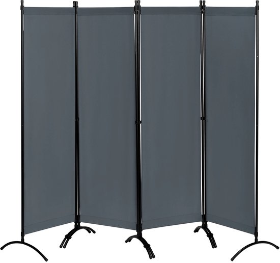 Scheidingswand - Room Divider - Kamerscherm - 224x182cm - Zwart - Grijs ...