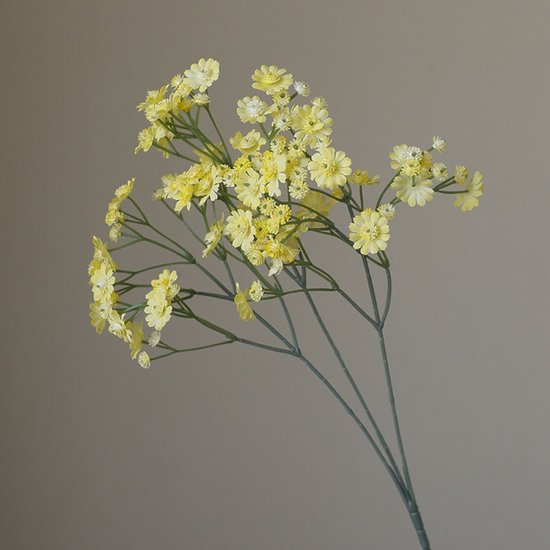 Mini chrysant - geel - zijden bloemen - 3 stelen - onderhoudsvrij - 71 ...