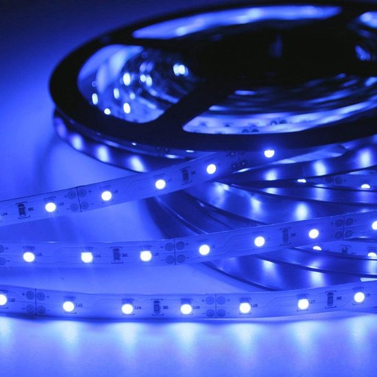 Flexibele LED-strip 5 meter met hoog heldere SMD 3528 en 3M zelfklevende tape - Blauw | bol
