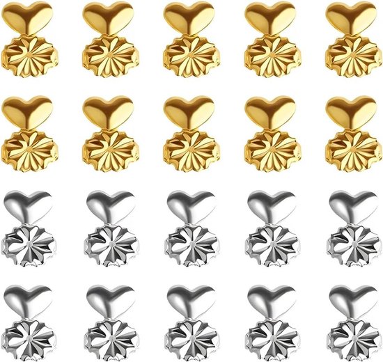 Earring Backs Lifters - Hypoallergeen - Verstelbaar - Goud/Zilver - 10 ...