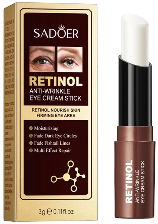 Sadoer Eye Cream Stick - Retinol - Tegen wallen & donkere kringen | bol