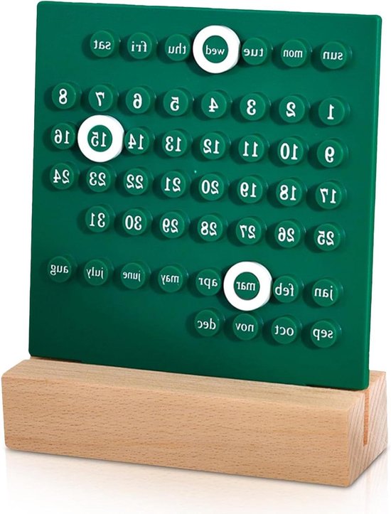 Handmatige Instelling Perpetual Calendar Wood Base Desktop Kalender ...