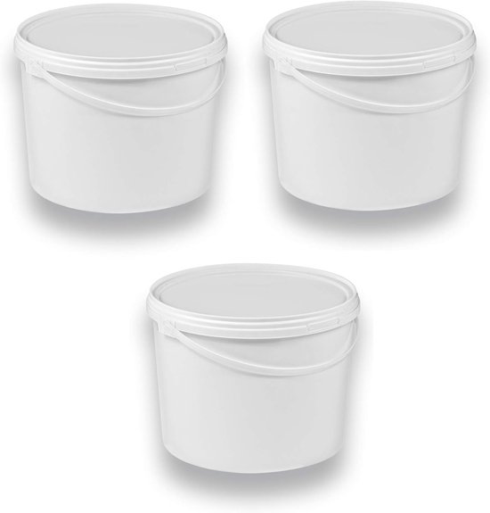 Stapelbare witte emmer met deksel - 10 liter - Voedselveilige kunststof ...