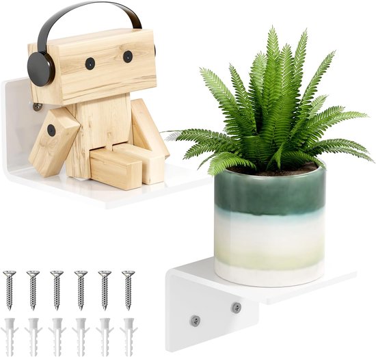 Wandrek - Zwevende Planken voor Muren - Set van 2 - Wit - 10 cm | bol