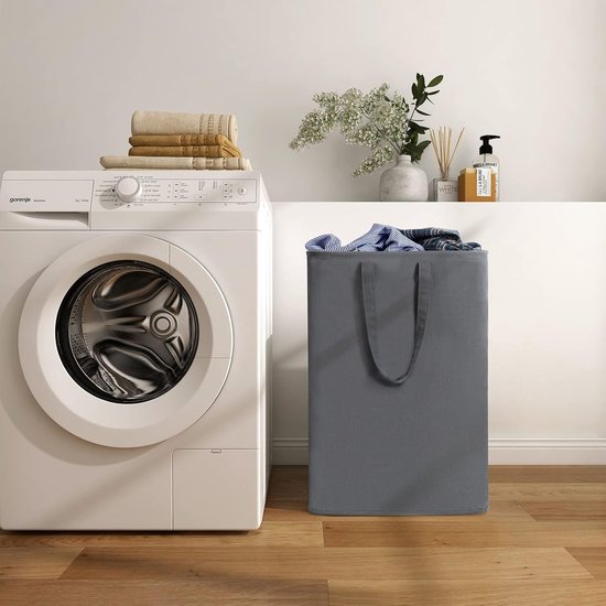 80L grote wasmand, opvouwbare wasmand, waszak met lange versterkte handgrepen,... | bol