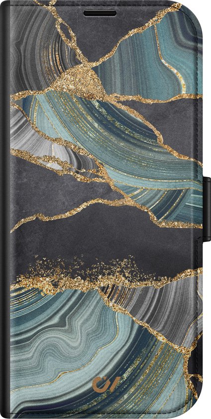 Bookcase hoesje met pasjes - Geschikt voor Apple iPhone 13 - Marble Jade Stone - Multi... | bol