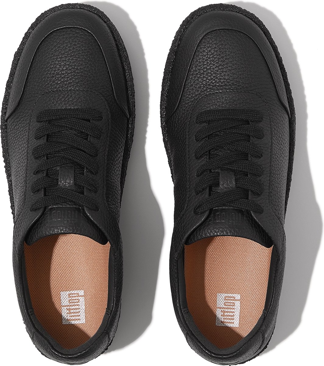 FitFlop Rally Tumbled-Leather Crepe Sneakers ZWART - Maat 37 | bol.com