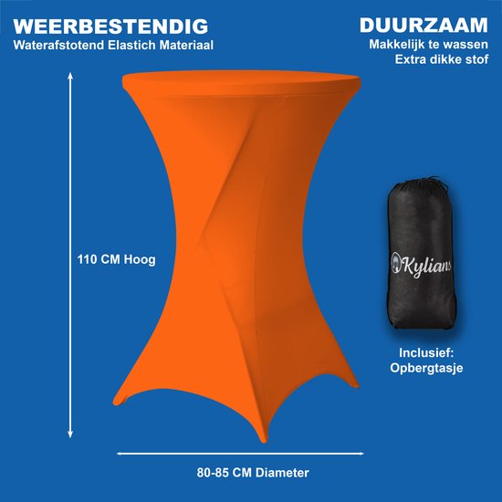 Statafelrok Oranje x 2 – 2 jaar garantie met Opbergtas - ∅ 80-85 x 110 cm -... | bol