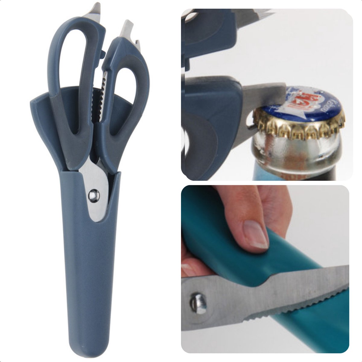 Cheqo® Multifunctionele Keukenschaar - Schaar met Flesopener - Schaar ...