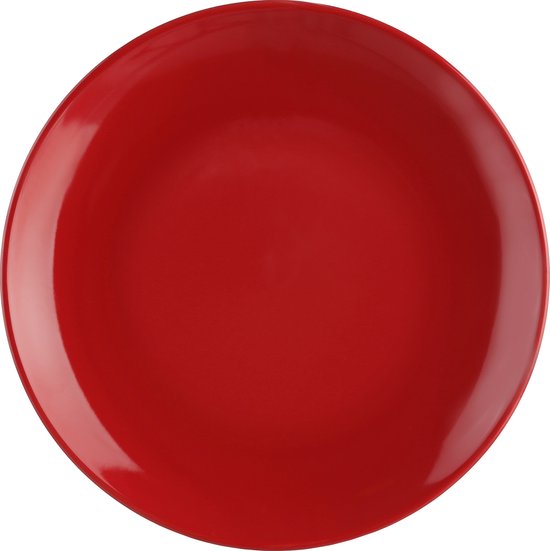 4goodz Aardewerk Servies 6 persoons 18-delig - Glimmend Rood | bol