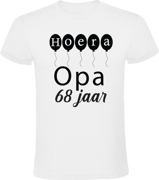 Hoera opa 68 jaar Heren T-shirt - verjaardag - feest - opa ...