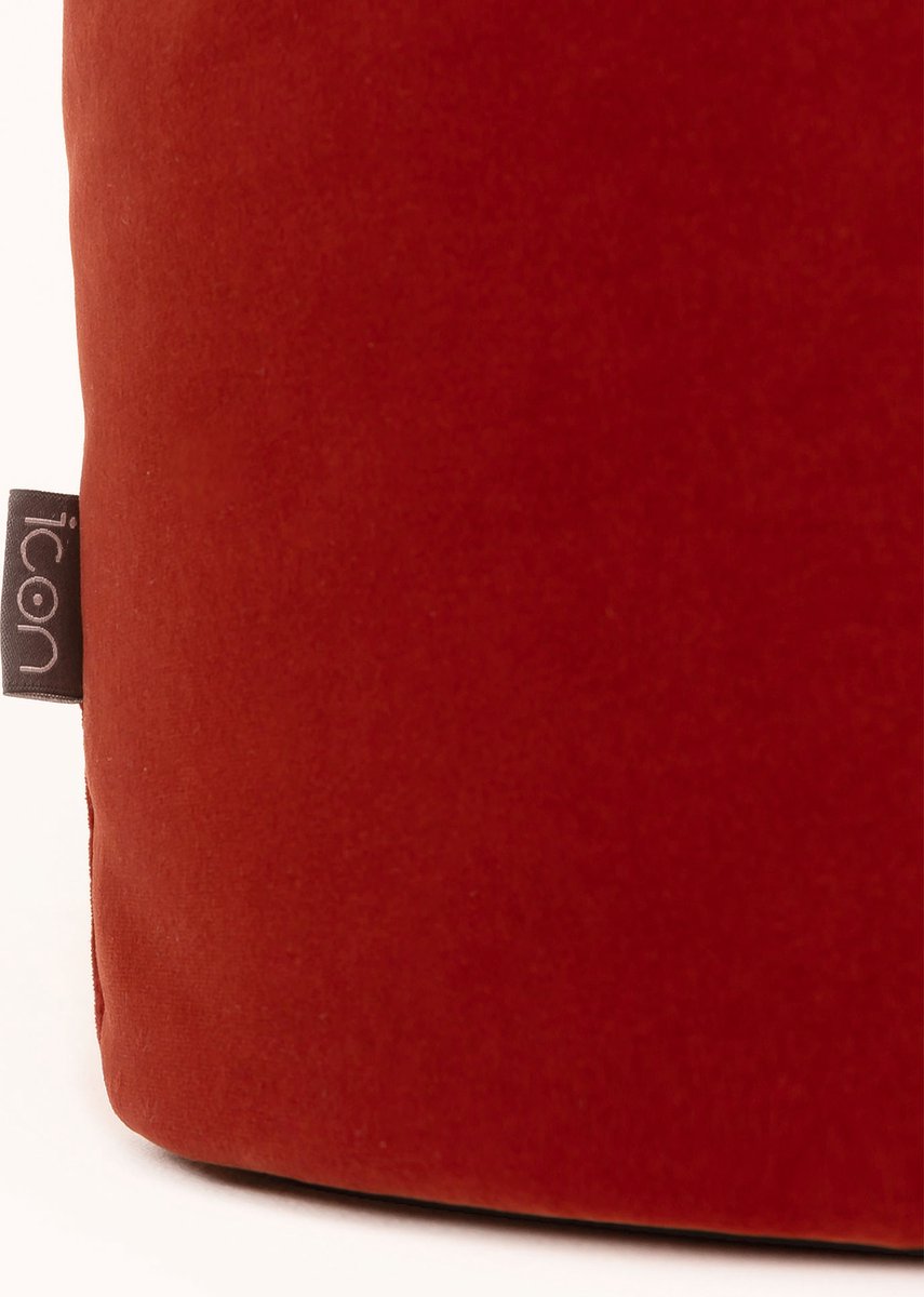 icon "Milano" Fluwelen Hocker, Terracotta, XXL Zitzak Stoel met Vulling ...