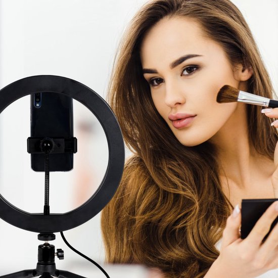 Grundig Ringlamp met Statief - Ringlight 25cm - TikTok Lamp LED - 14 Lichtstanden -... | bol