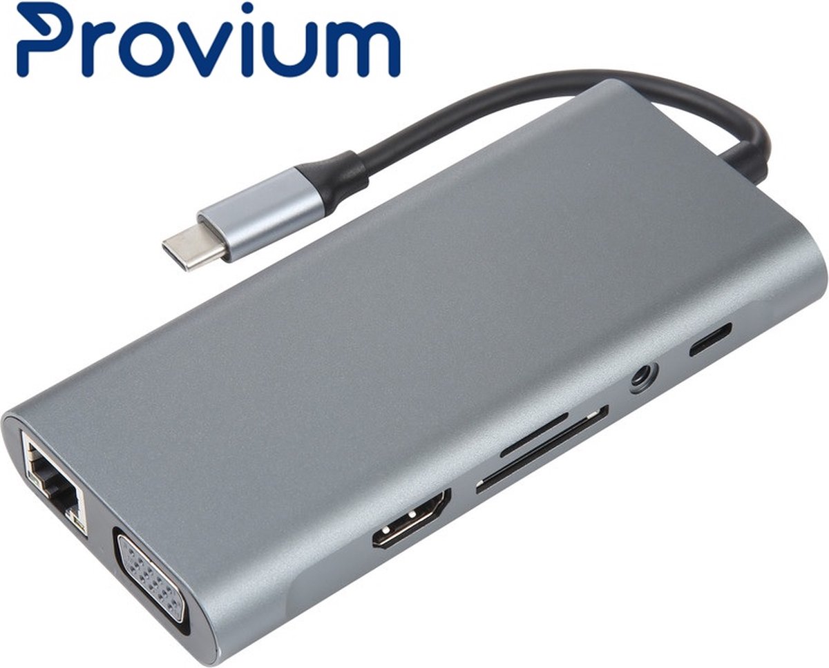Provium - USB C Hub - USB C Docking Station - USB C Dock - USB splitter ...