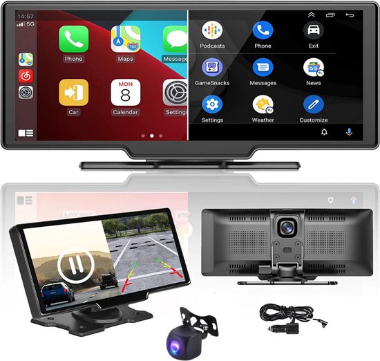 CarPlay Scherm met Dashcam | Android Auto scherm met Camera ...