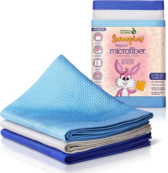Swoopies® Set van 3 Professionele Microvezeldoeken, Duurzame ...