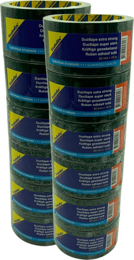 Verlofix Duct Tape - 12 rollen - 50 mm Breed - Rol van 10 Meter ...