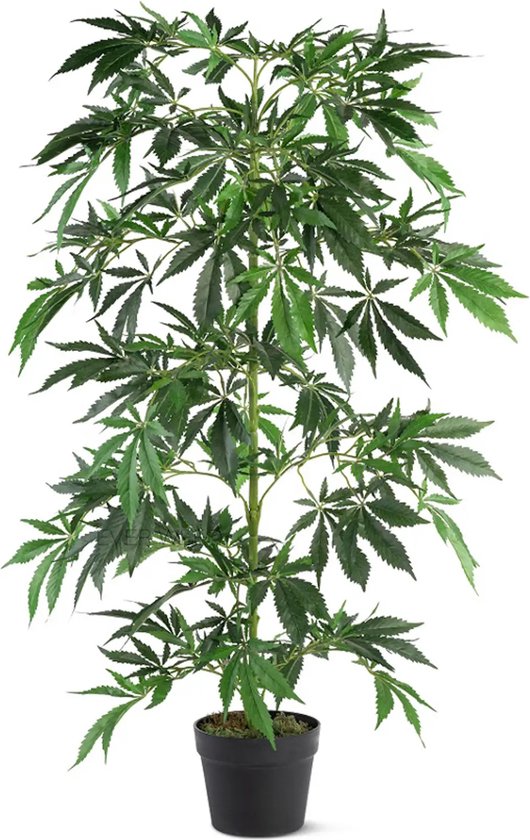 Nep Wietplant - 80cm - Kunst wiet plant - Groen | bol