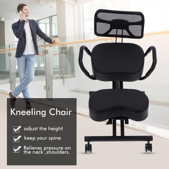 In hoogte verstelbare ergonomische ademende rugleuning knielende stoel ...