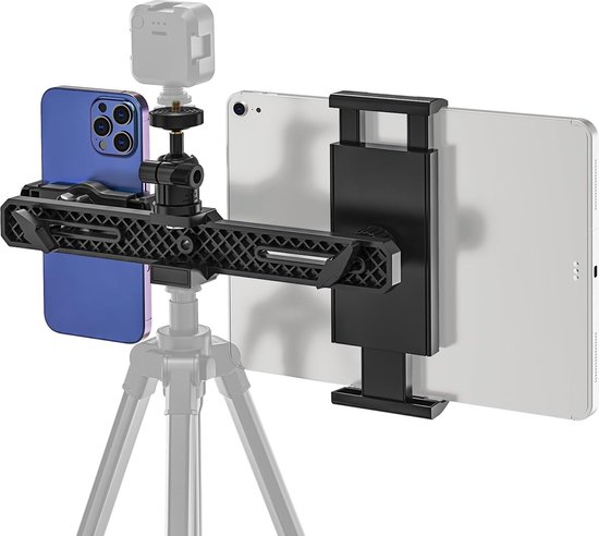 Tablet statief houder met klemplaten - universeel - zwart - aluminium | bol