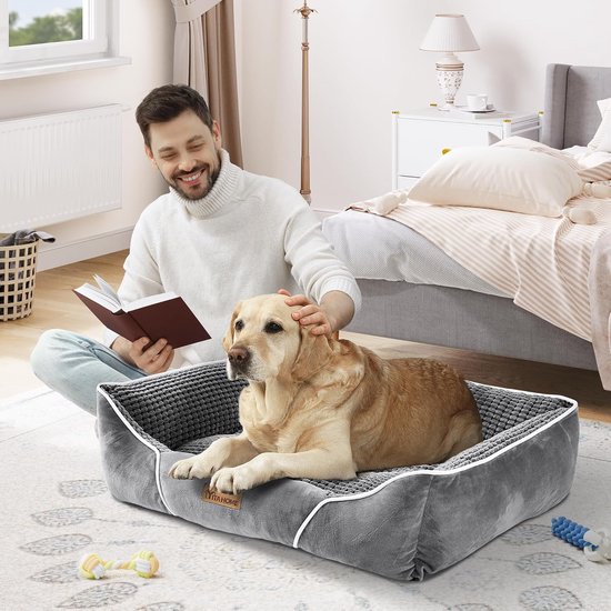 Extra groot hondenbed - comfortabel en wasbaar - 1 stuk - grijs ...