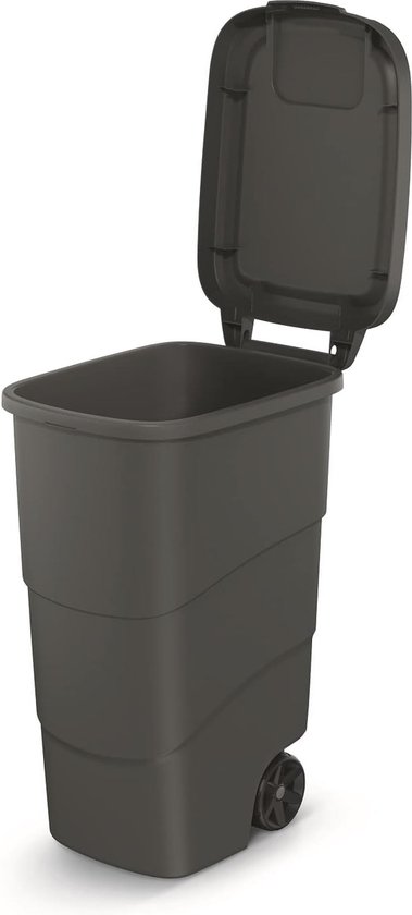 Afvalcontainer met Wielen en Deksel - 90 Liter Kunststof Vuilnisbak - Universele... | bol