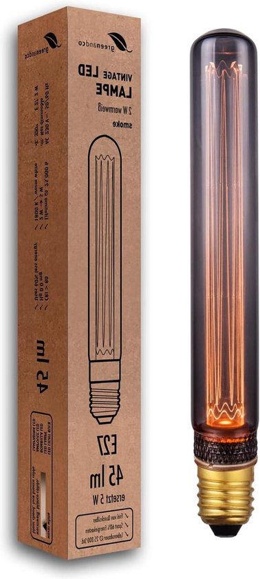 Vintage Design LED lamp E27 T30 Edison 2W 45lm 2000K rook extra warm ...
