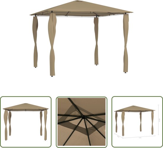 The Living Store Paviljoen 3x3x2.6m - Taupe - Stalen constructie ...