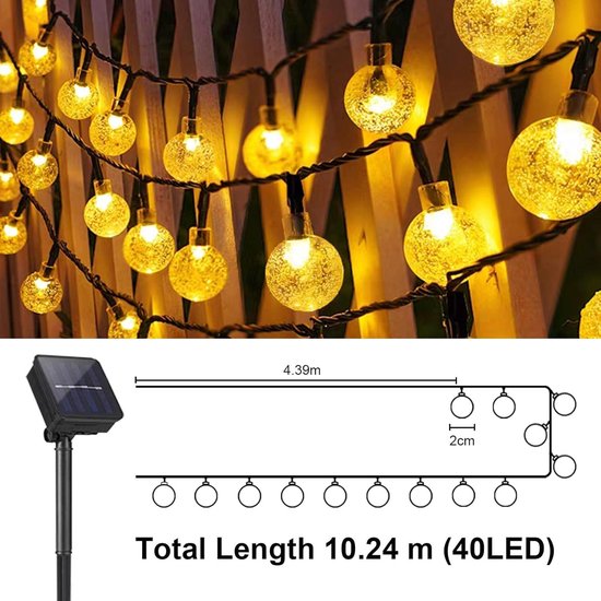 Mrs. Jones Lichtsnoer op zonne-energie voor buiten tuin-kettinglicht ...