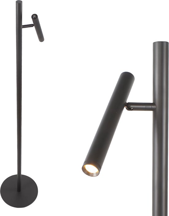 Staande Luogo leeslamp | 1 lichts | zwart | metaal | 133 cm | vloerlamp ...