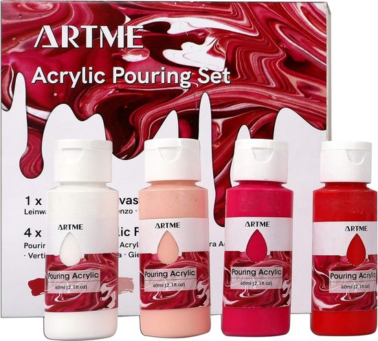 Acryl Gietverf Set - Hobby starter kit - 5 stuks - Rozenkwarts - 60ml | bol