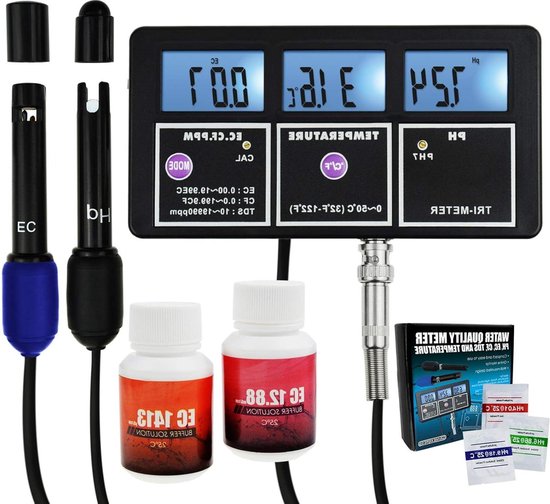 Multi-Parameters Waterkwaliteit 5-in-1 PH- EC CF TDS (ppm) Tester ...