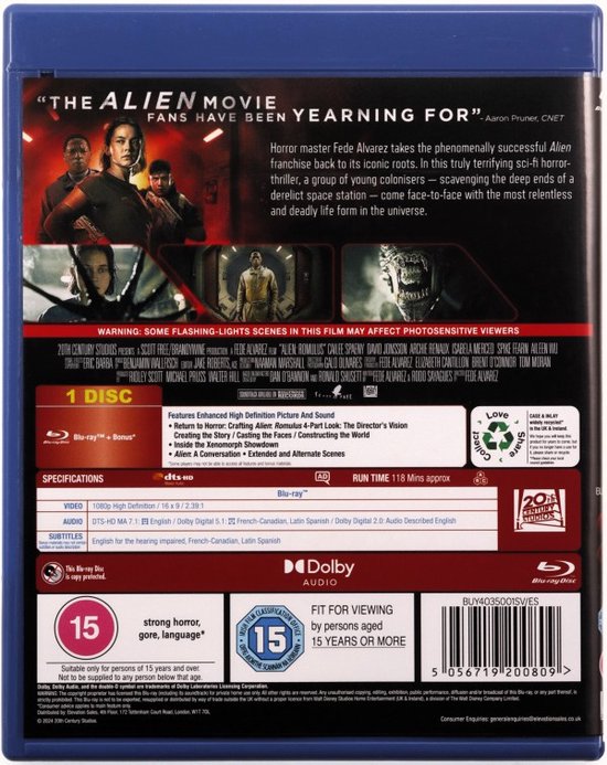 Alien: Romulus [Blu-Ray] (Blu-ray), Cailee Spaeny | Dvd's | bol
