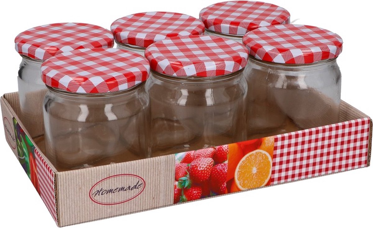 Bewaarpotten/weckpotten set 6 stuks - 6 jampotten van ongeveer 350 ml ...
