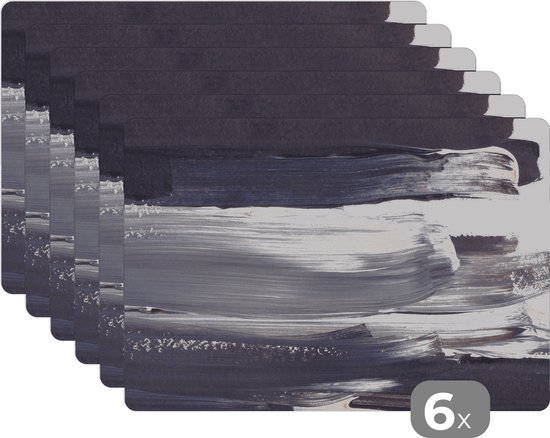 Placemat - Verf - Zwart - Abstract - Design - Onderleggers placemat ...
