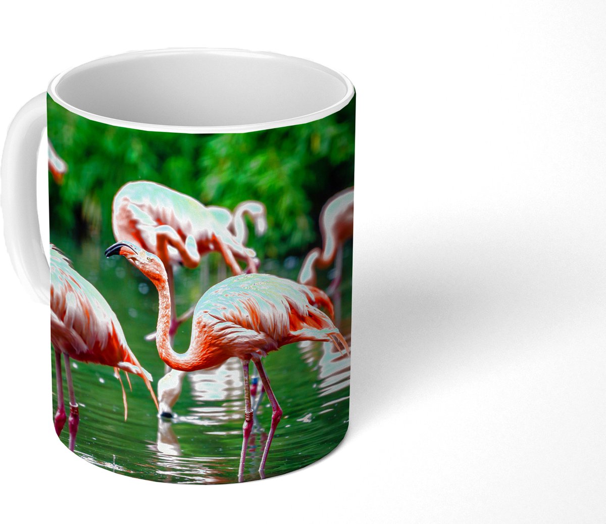 Mok - Koffiemok - Flamingo - Tropisch - Vogel - Water - Roze - Mokken ...