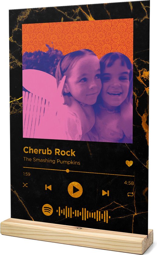 Songr Spotify Plaat - Cherub Rock - The Smashing Pumpkins - 20x30 - Zwart Goud -... | bol.com